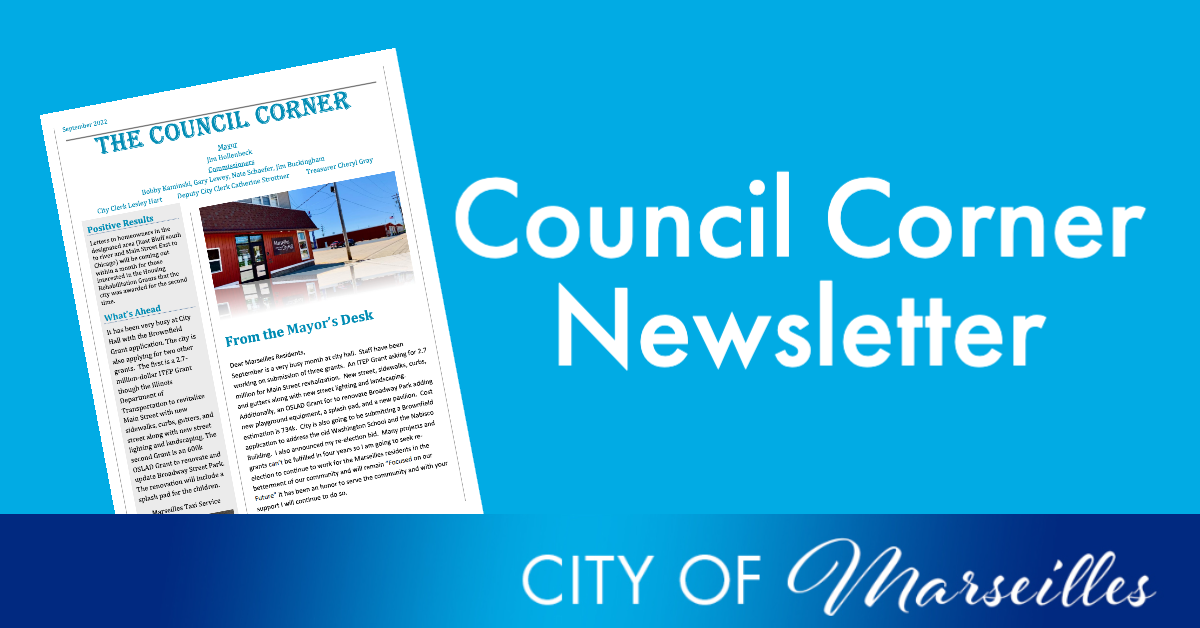 Council Corner Newsletter - Marseilles, Illinois